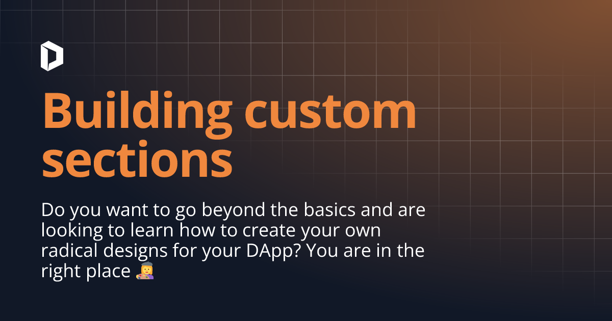 Building custom sections | DeFi Products & Solutions